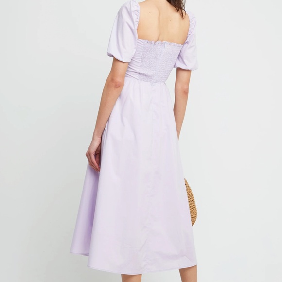 o.p.t. | Dresses | Opt River Dress S 0 Cotton Puff Sleeves Poplin Midi ...